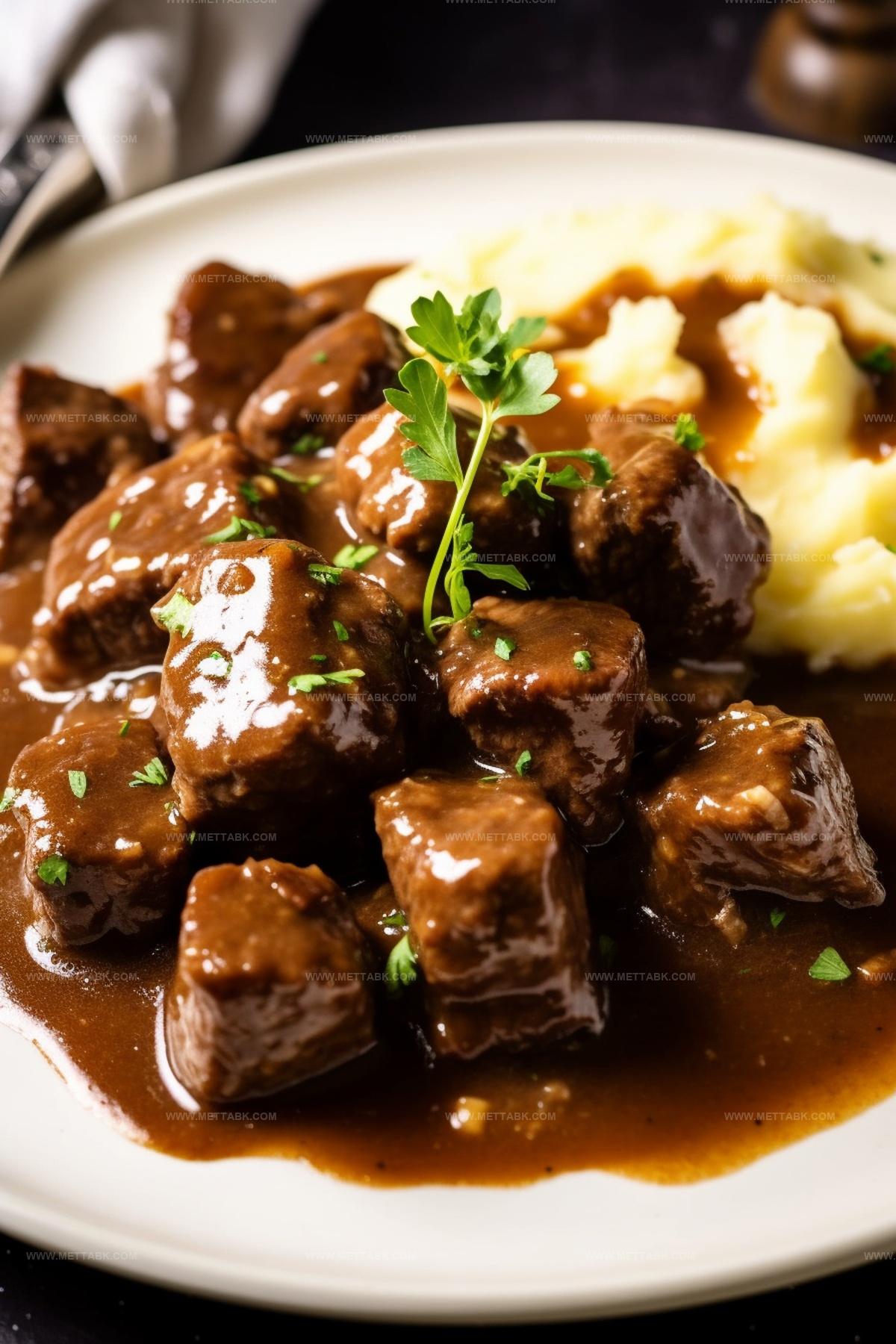 Tender Beef Tips Smothered in Rich Homemade Gravy Recipe - Make, Take, Bake