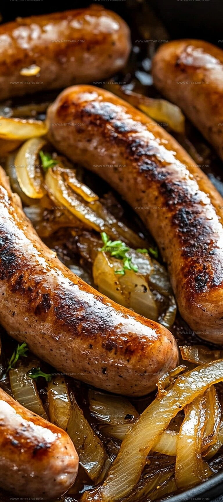 Cozy Oven Braised Beer Brats With Caramelized Onions Recipe - Make ...