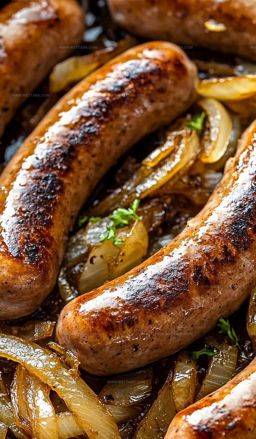 Cozy Oven Braised Beer Brats With Caramelized Onions Recipe - Make ...